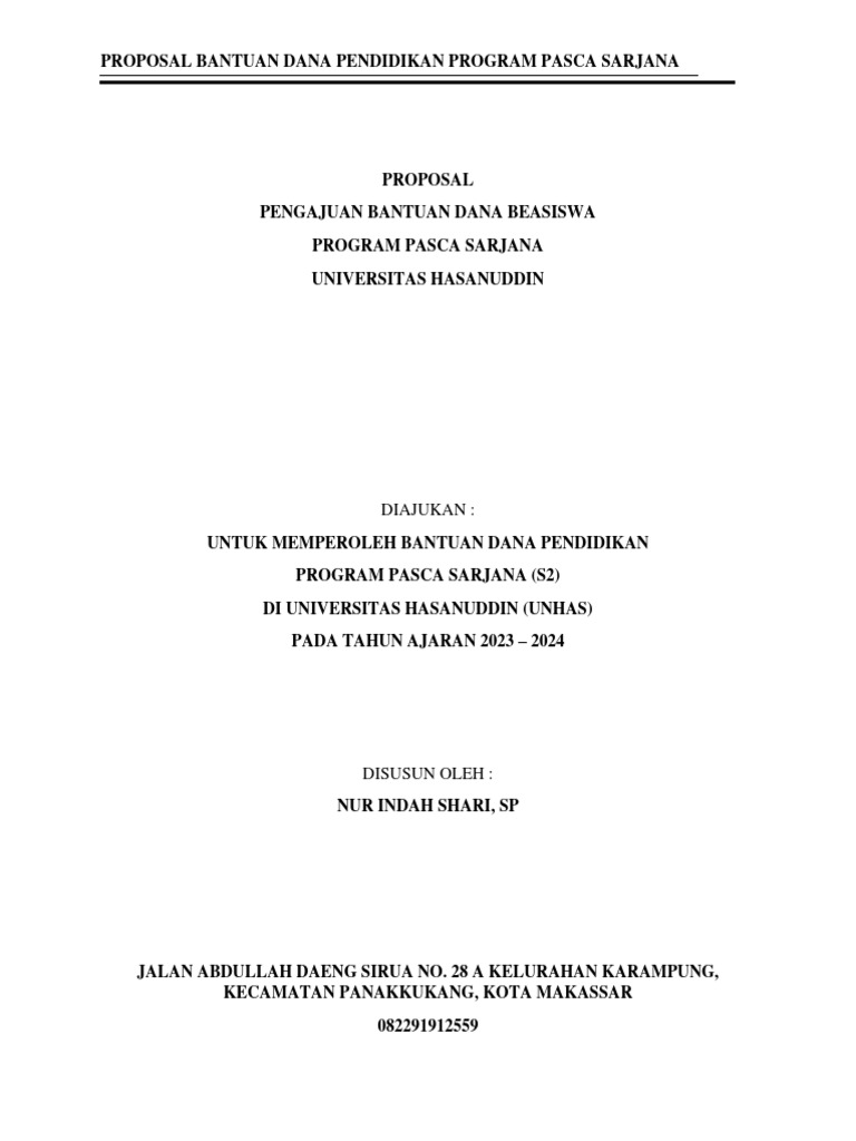 Proposal Beasiswa S2 | PDF