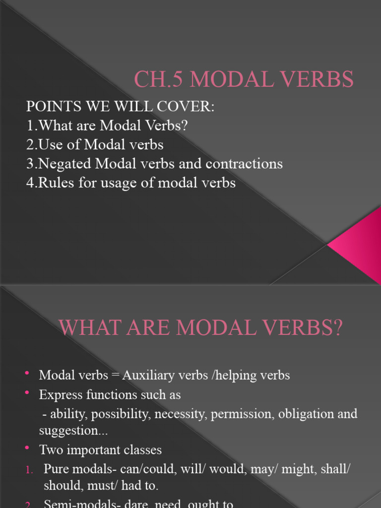 Modal Verbs | PDF