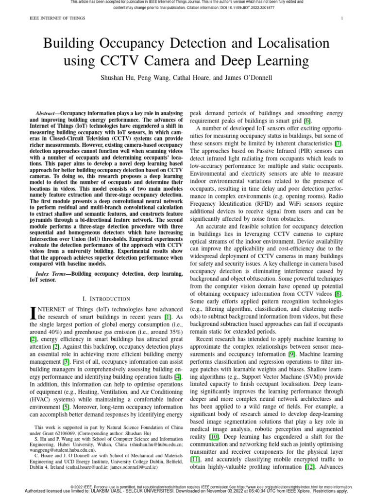 Building Occupancy Detection and Localisation Using CCTV Camera and Deep Learning | PDF | Deep ...