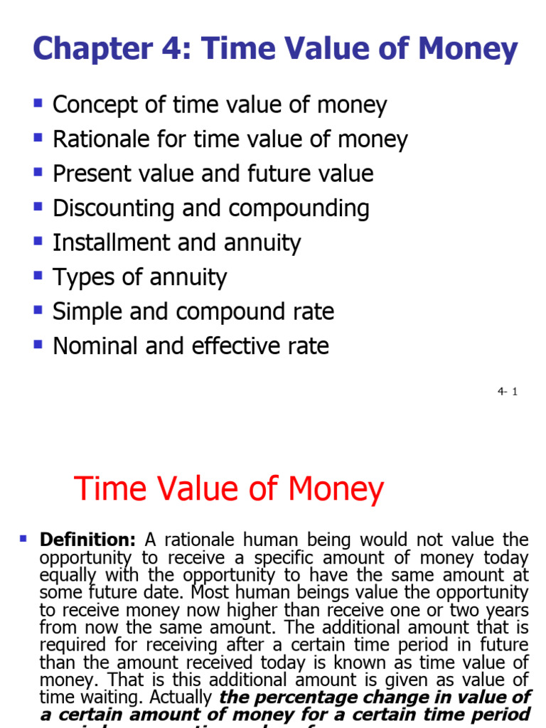 4 Time Value of Money | PDF | Time Value Of Money | Present Value