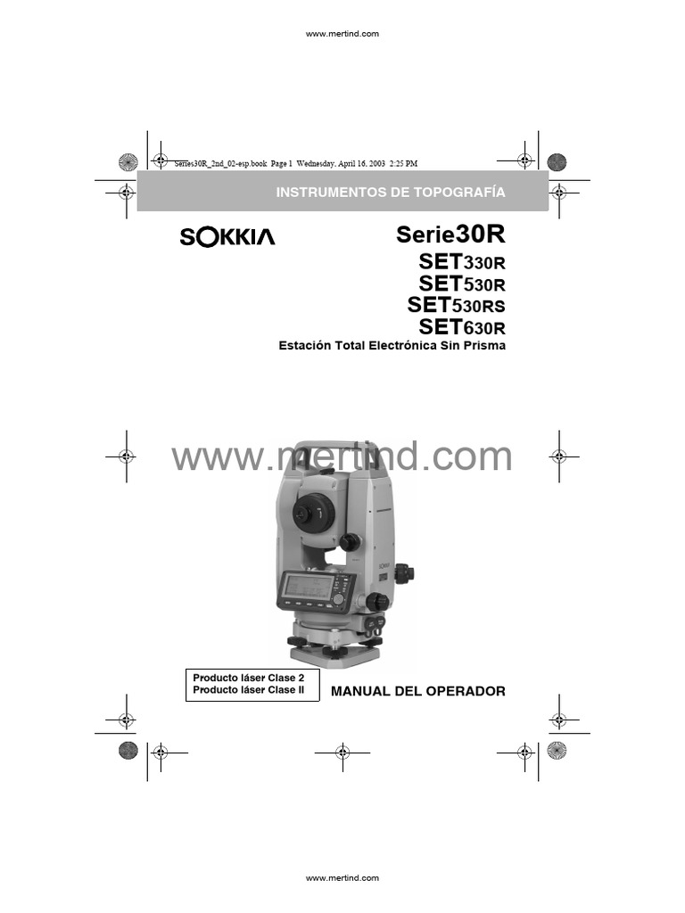 Manual Sokkia Serie 30R Español | PDF | Tornillo | Cargador de batería