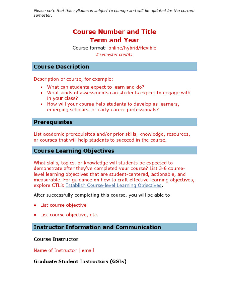 Dls Syllabus Template 2022 | PDF | Turnitin | Course Evaluation