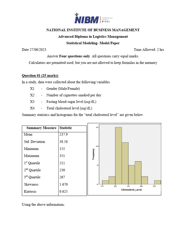 Business Analystics - Model Paper | PDF | Errors And Residuals ...