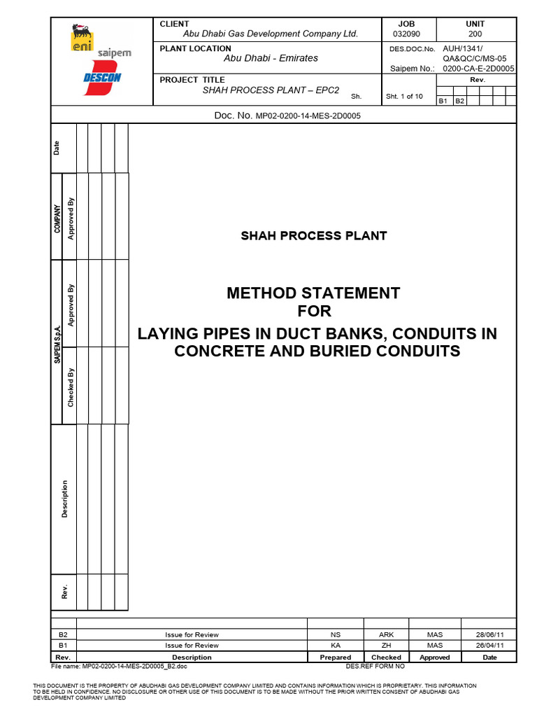 Shah Process Plant Pipe Laying Method | PDF | Pipe (Fluid Conveyance ...