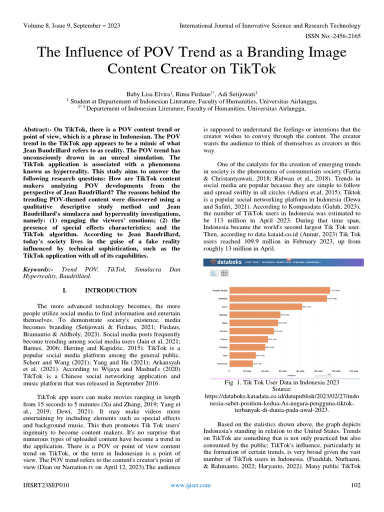 The Influence of POV Trend As A Branding Image Content Creator On ...