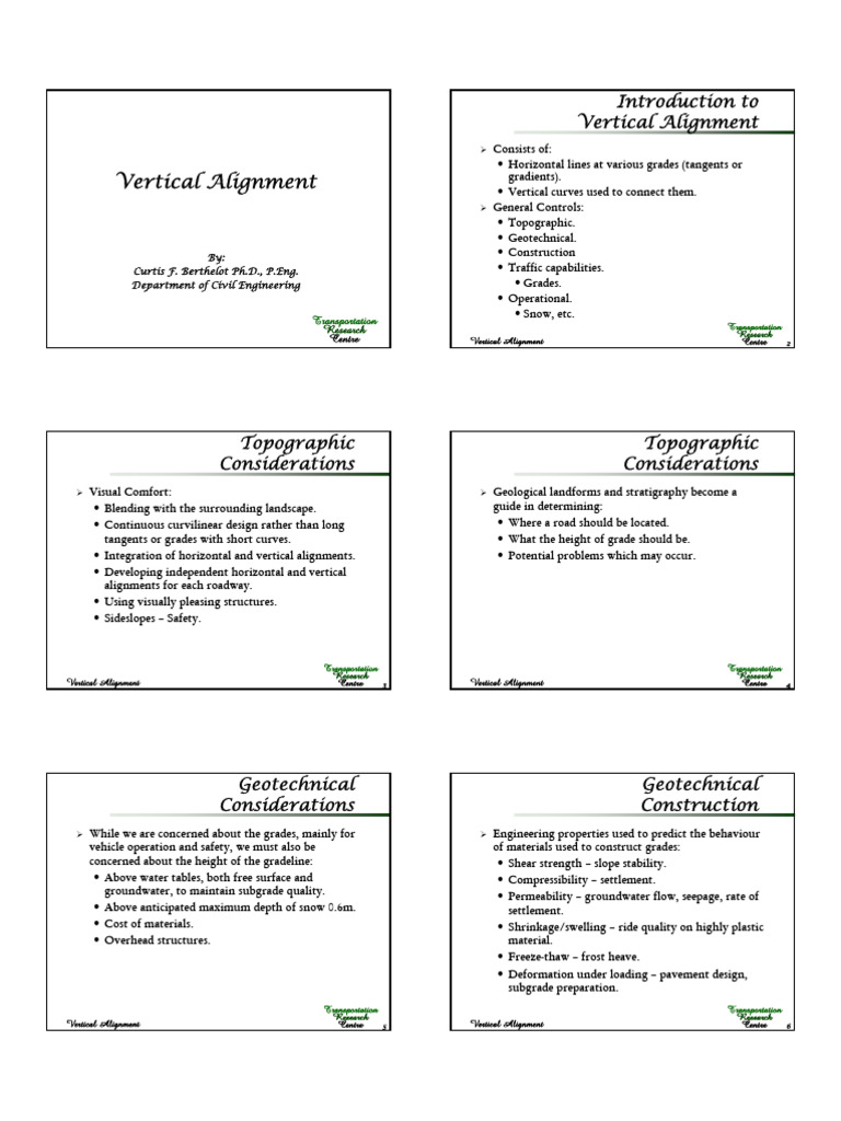 VerticalAlignment 6 | PDF | Geotechnical Engineering | Transport