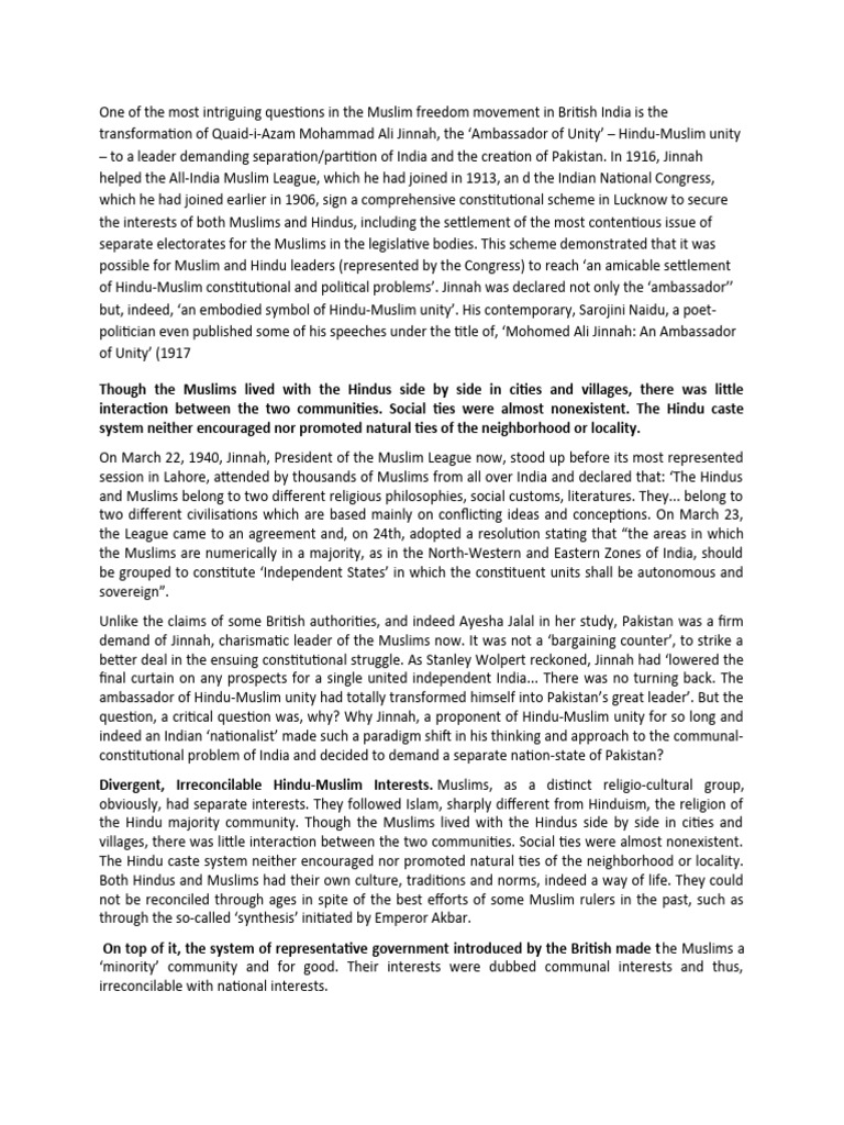 Quid e Nationalism | PDF | Muhammad Ali Jinnah | All India Muslim League