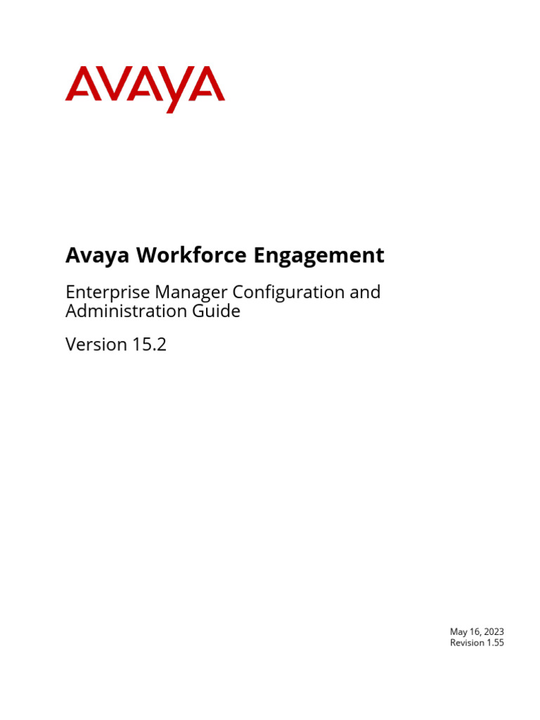 Avaya IX WEM V15 2 Enterprise Manager Configuration and Administration ...