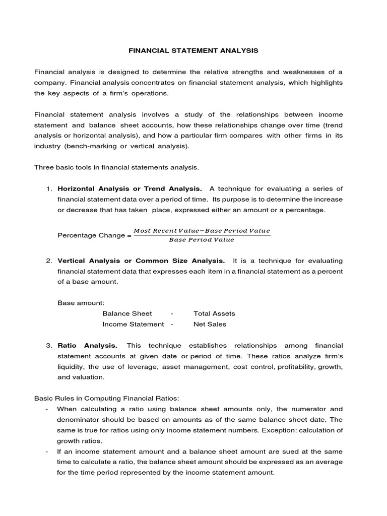 Module 1 - Financial Statement Analysis - P1 | PDF | Dividend ...