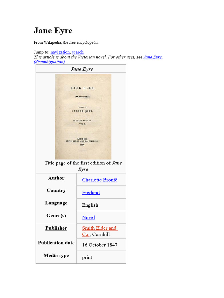 Jane Eyre | PDF | Jane Eyre | Charlotte Brontë