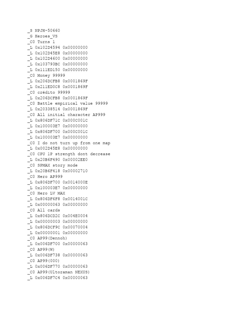 Cheat Heroes Vs | PDF