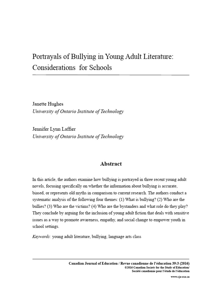 Bullying in Young Adult Literature | PDF