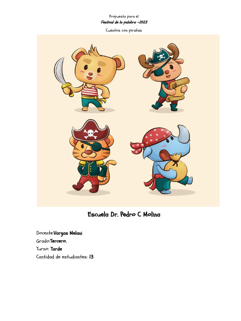 Cuentos de Piratas para el Festival 2023 | PDF | Escritura ...