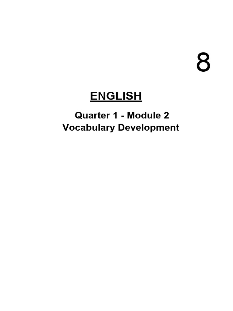 Eng8 Quarter 1 Module 2 | PDF | Idiom | Vocabulary