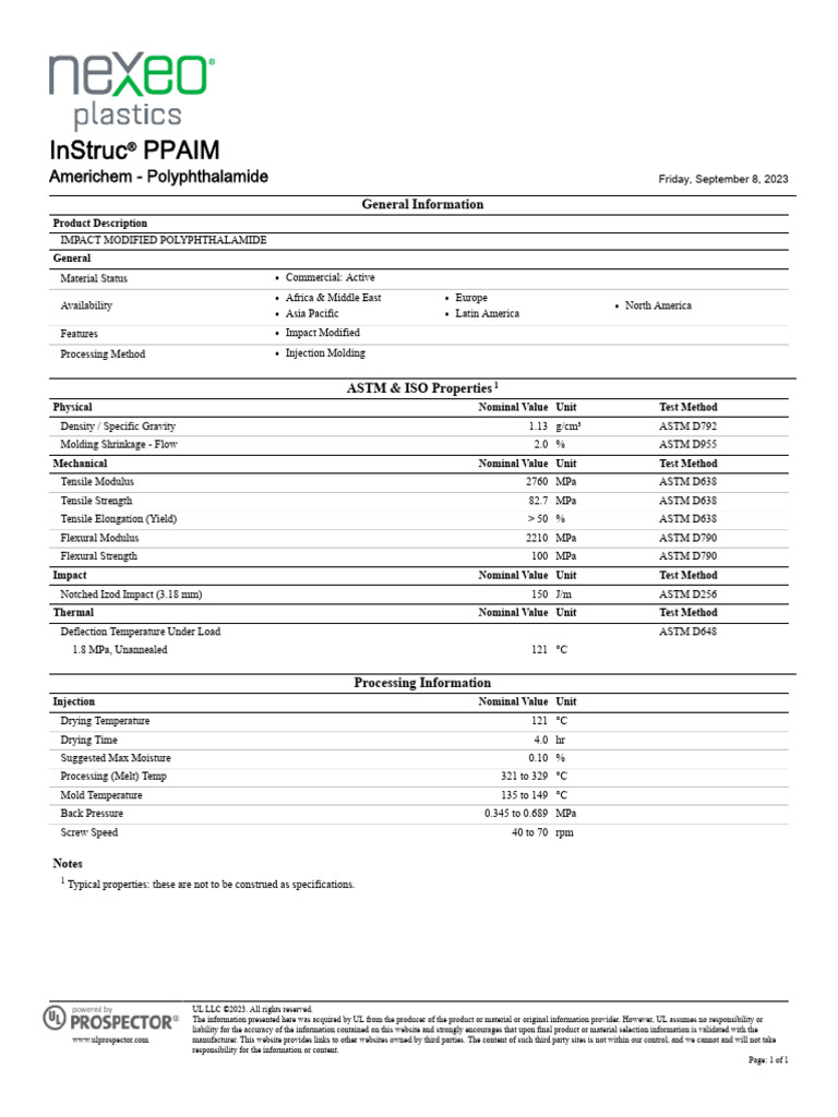 Nexeo Plastics InStruc™ PPAIM | PDF | Pascal (Unit) | Density