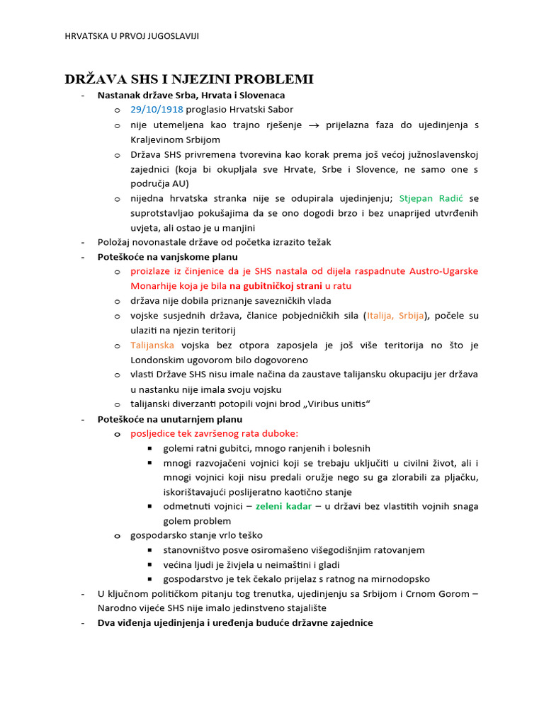 Hrvatska U Prvoj Jugoslaviji | PDF