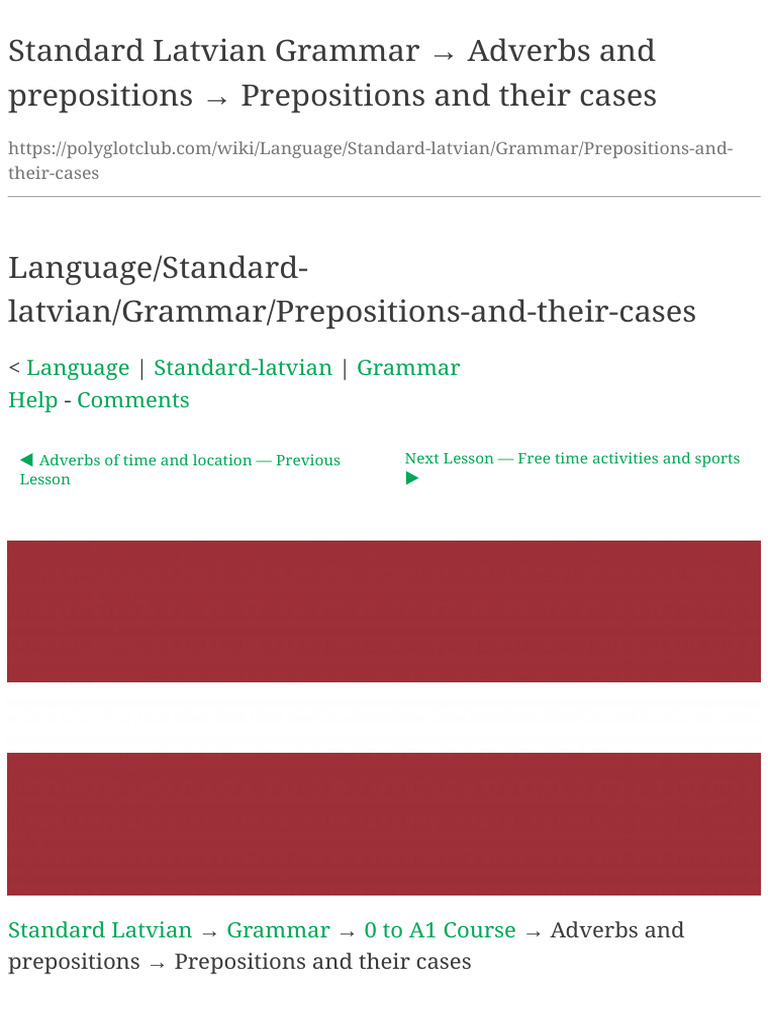 Standard Latvian Grammar Adverbs and Preposition | PDF | Linguistics | Languages