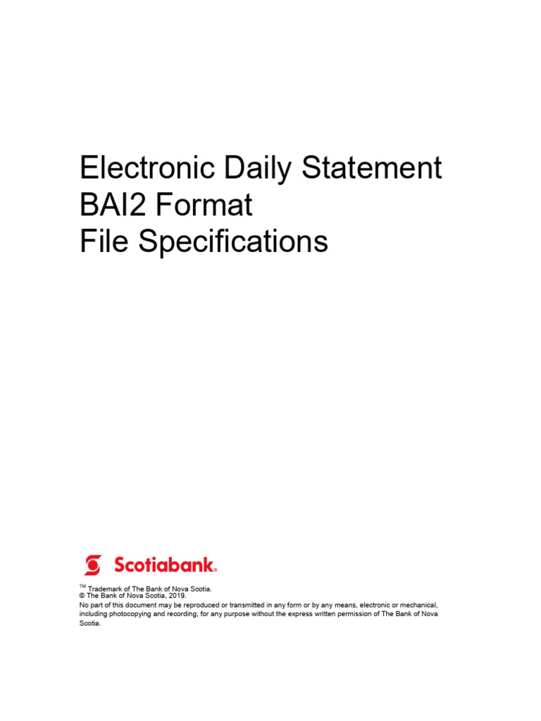 Scotia Bank BAI File | PDF | Debit Card | Cheque