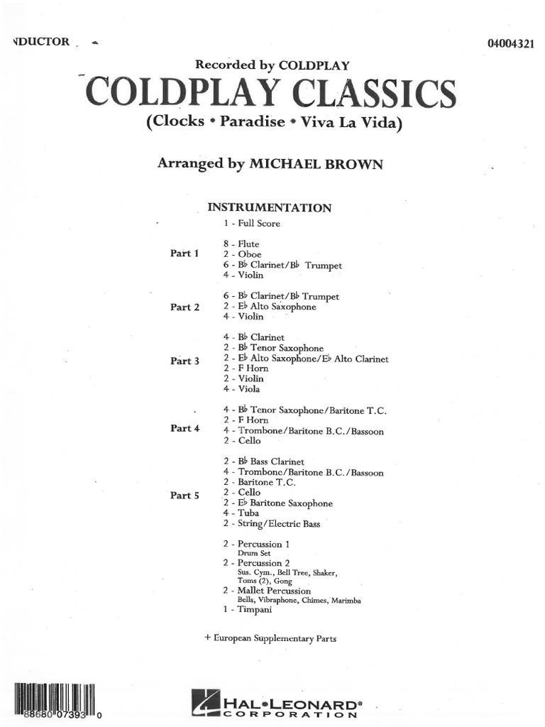 Score Coldplay Classics | PDF