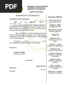 Barangay Clearance Format | PDF