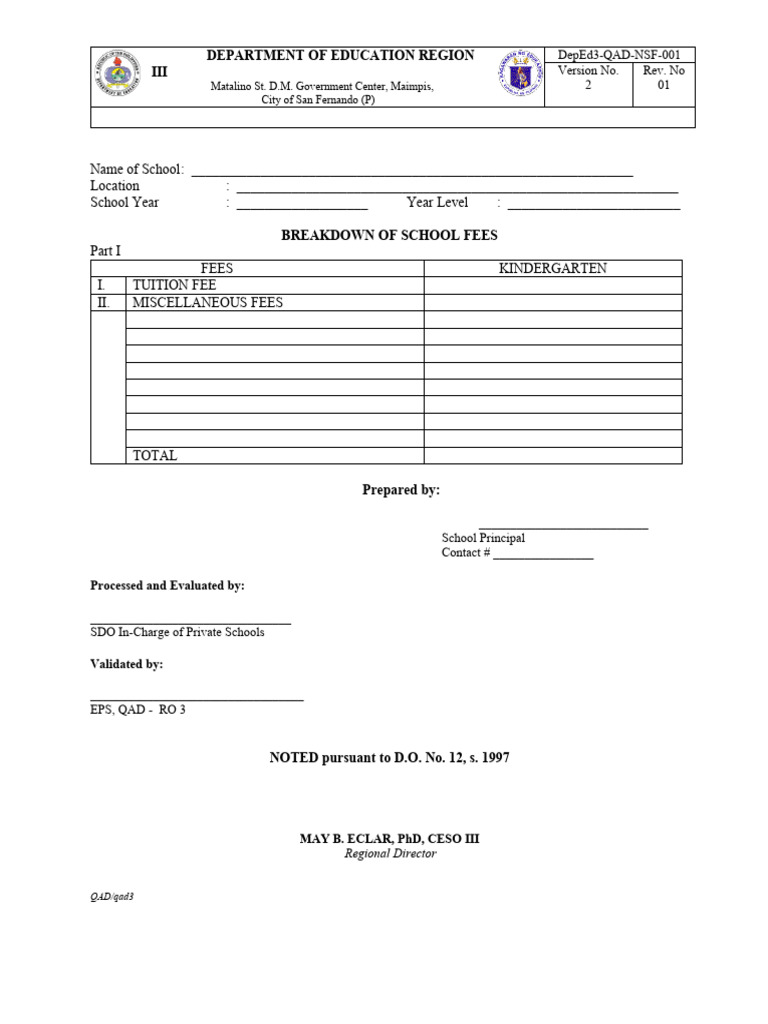 Breakdown of Fees - Retooled | PDF