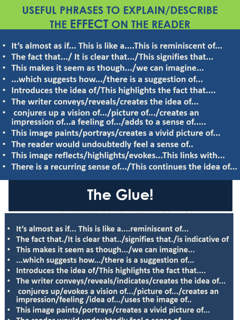 Useful Words Phrases To Explain Effect On The Reader | PDF | Feeling ...