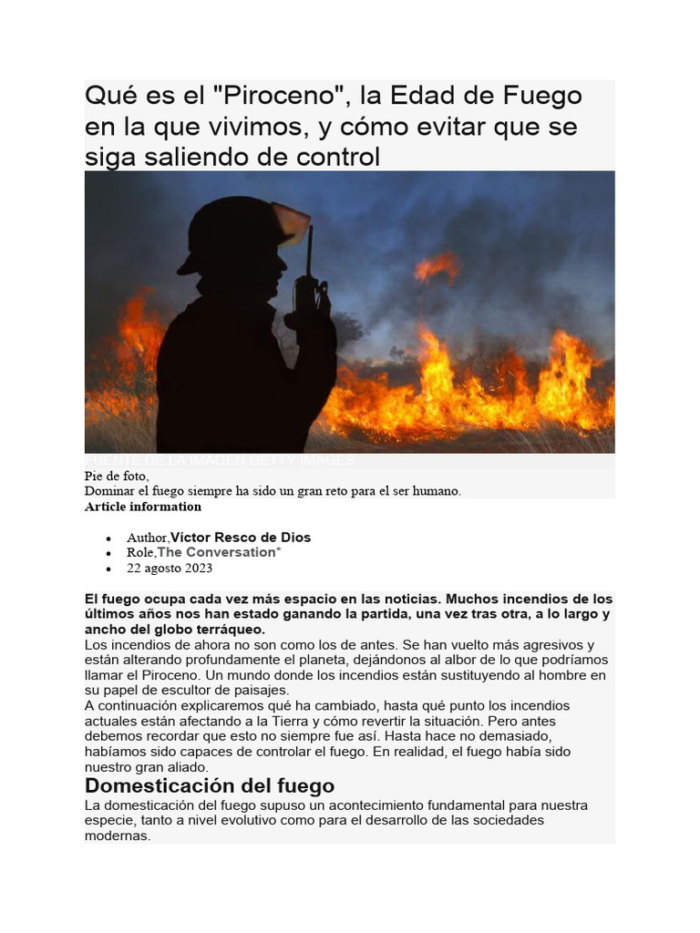 Piroceno | Descargar gratis PDF | Incendios | Fuego fatuo