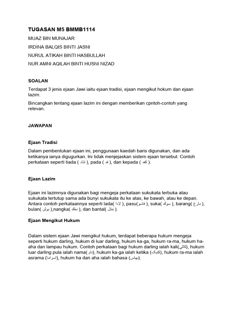 TUGASAN M5 BMMB1114 | PDF