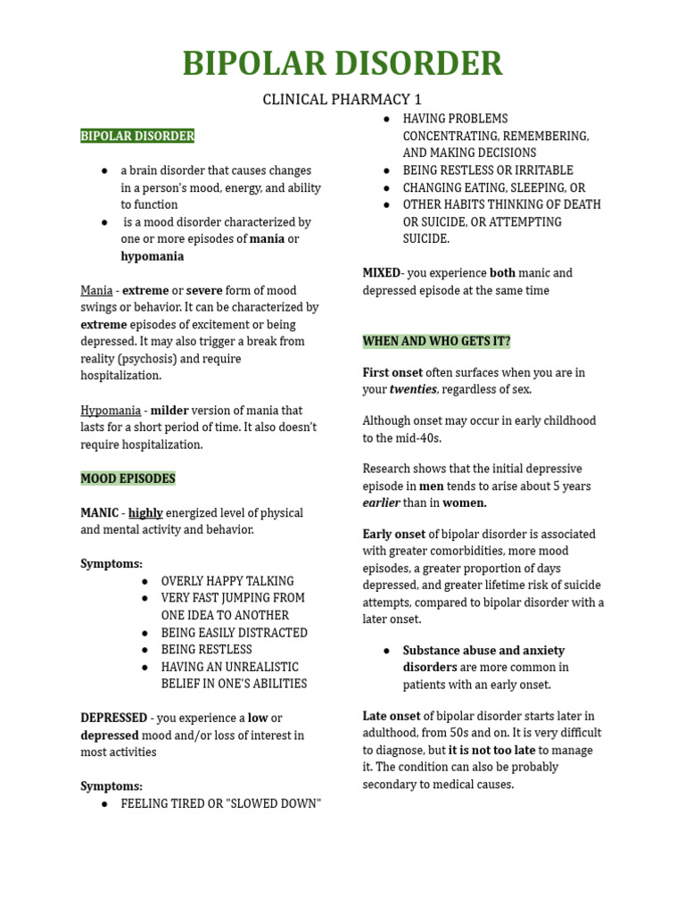 Bipolar Disorder | PDF | Bipolar Disorder | Mania