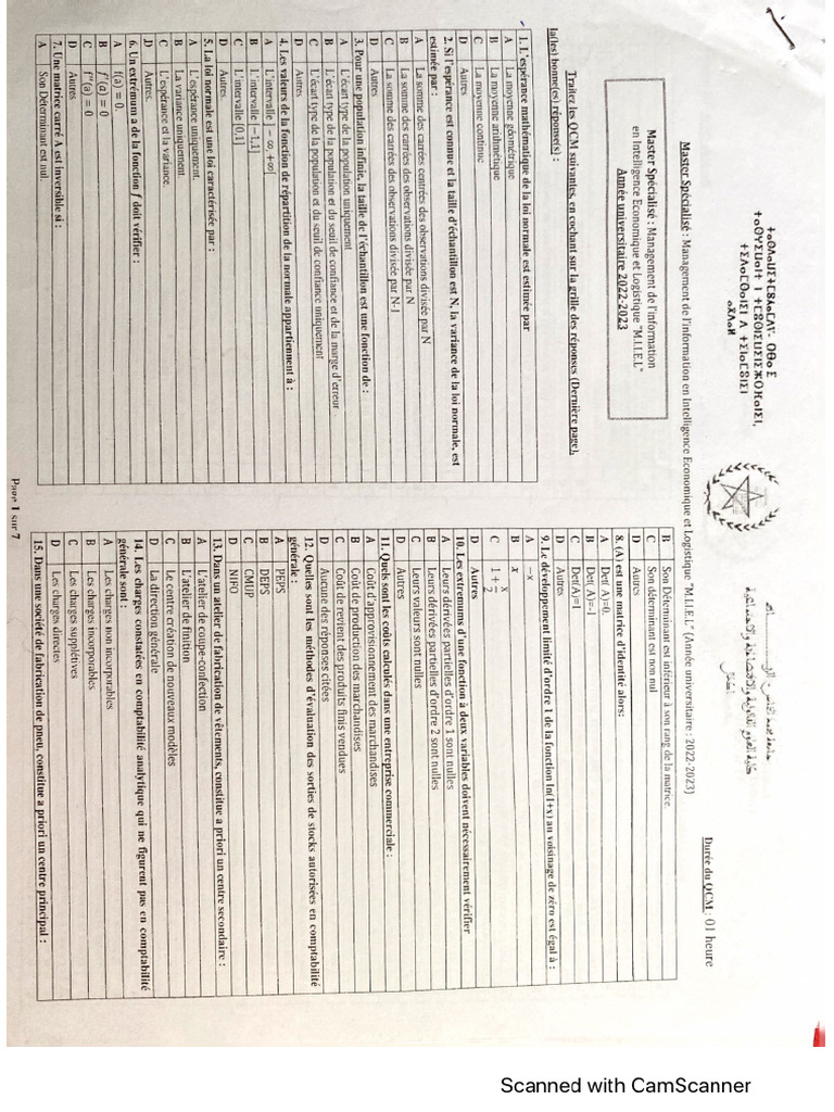 Concours Master Miiel Fsjes Agdal Umv Ra | PDF
