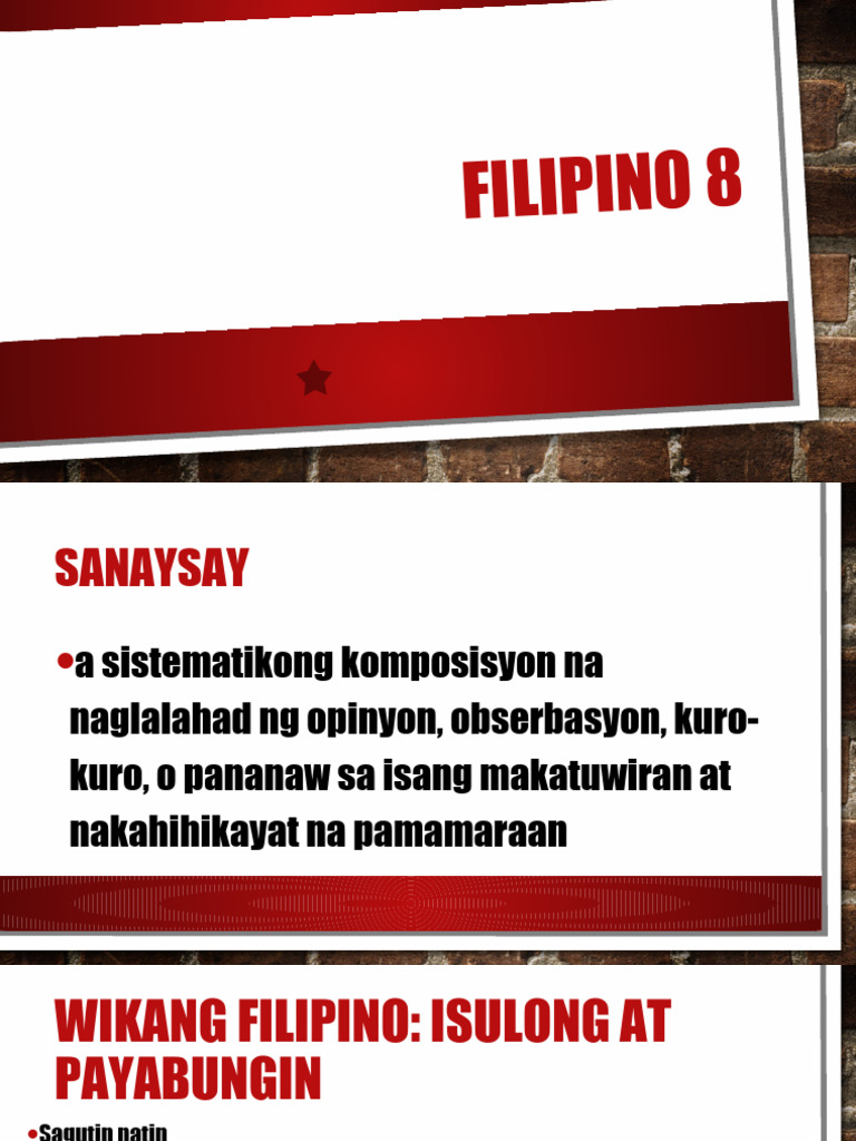 Filipino 8 Sanaysay 2nd | PDF