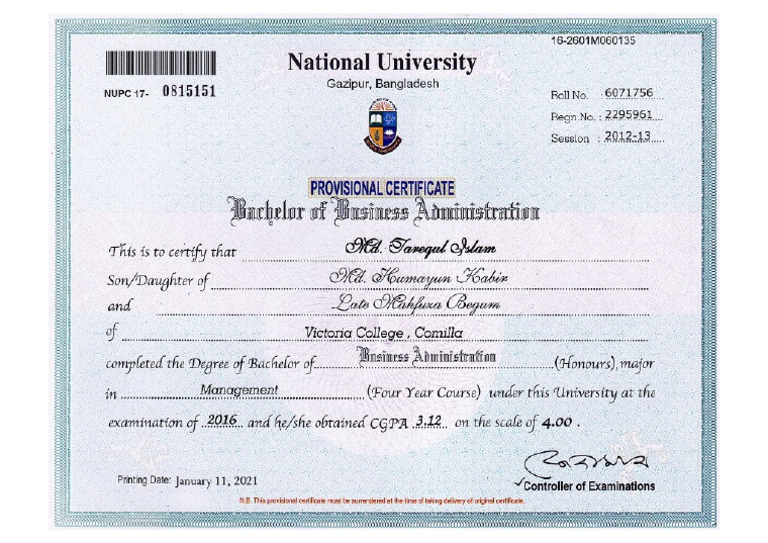 Islam Bba Certificate | PDF