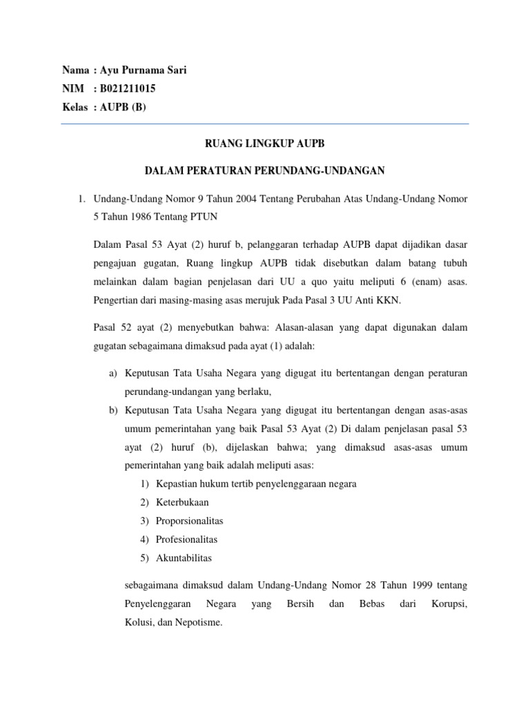Ruang Lingkup AUPB dalam UU Indonesia | PDF