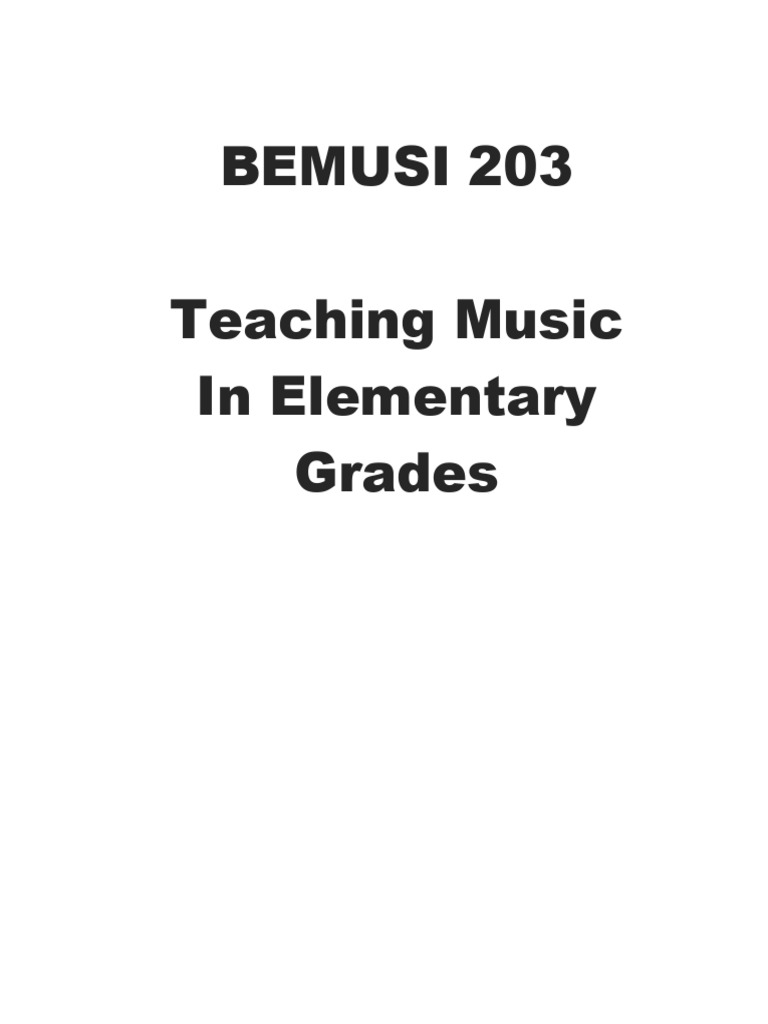 Bemusi 203 Course Coverage 1st Sem.2023 | PDF | Rhythm | Singing