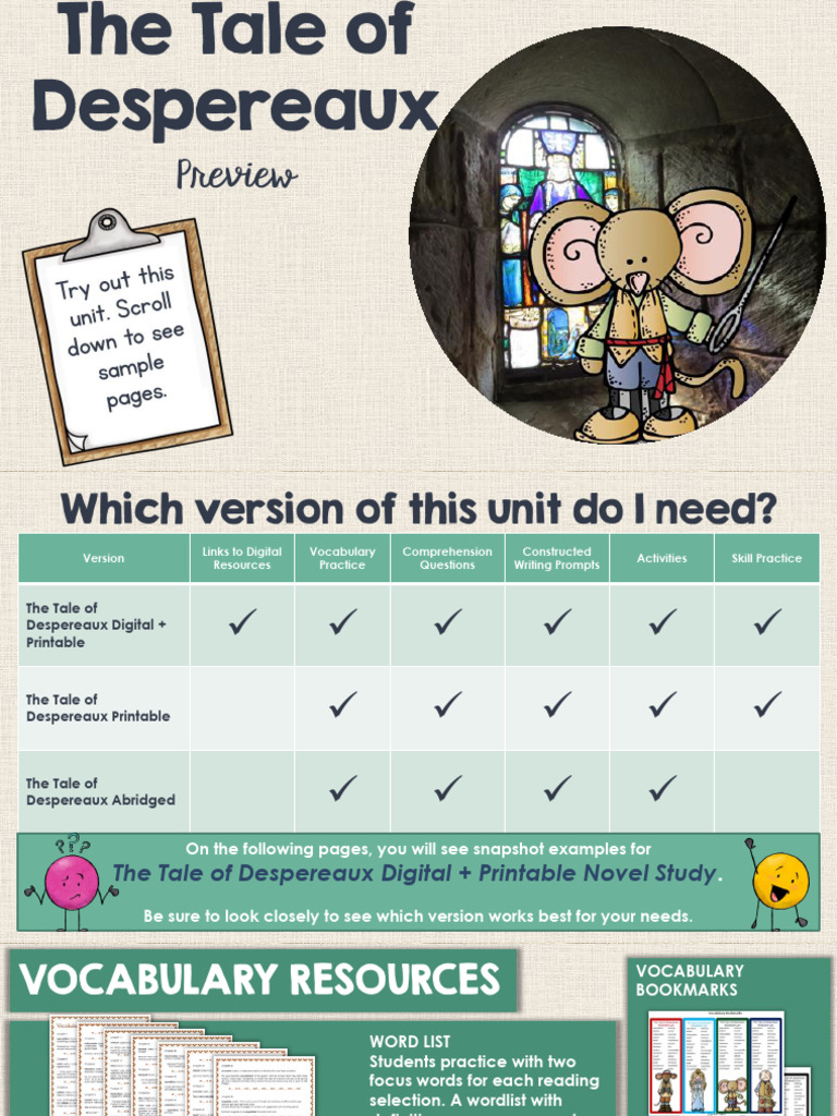 Despereaux Preview | PDF | Narration | Reading Comprehension