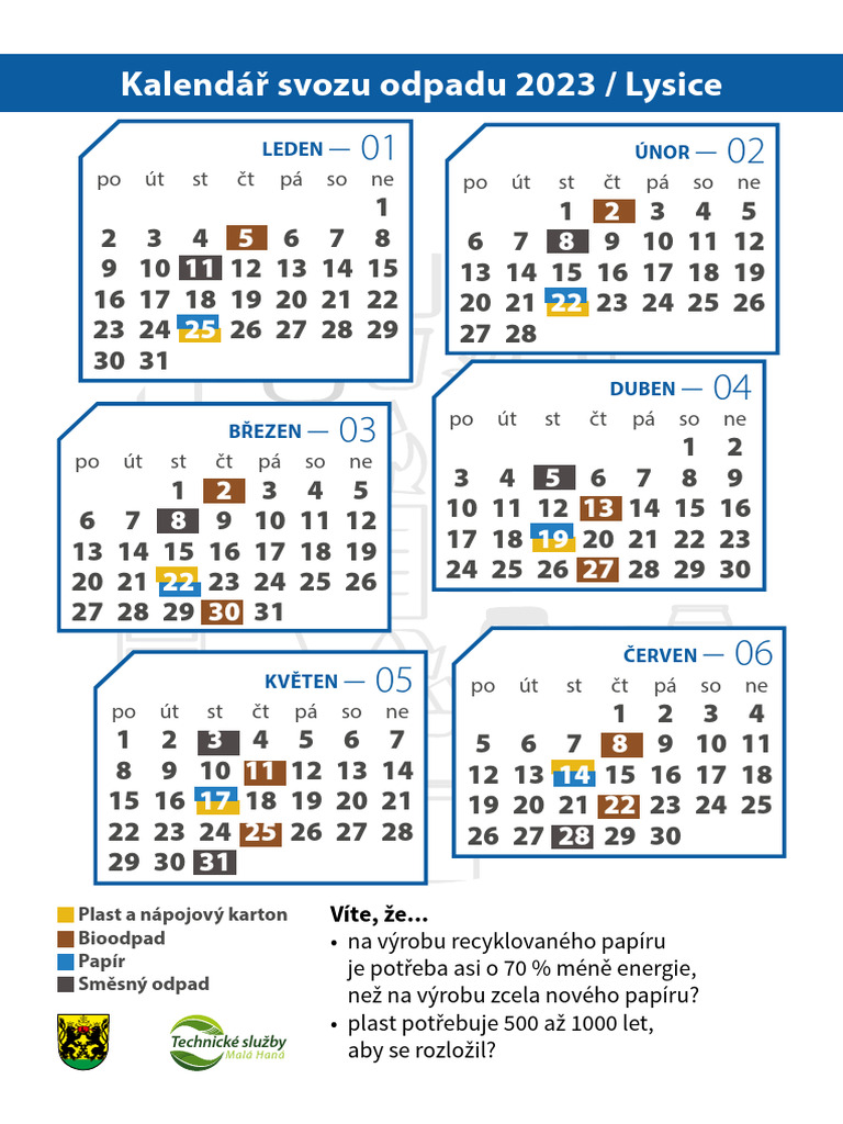 Lysice Kalendar Svozu 2023 A5 | PDF
