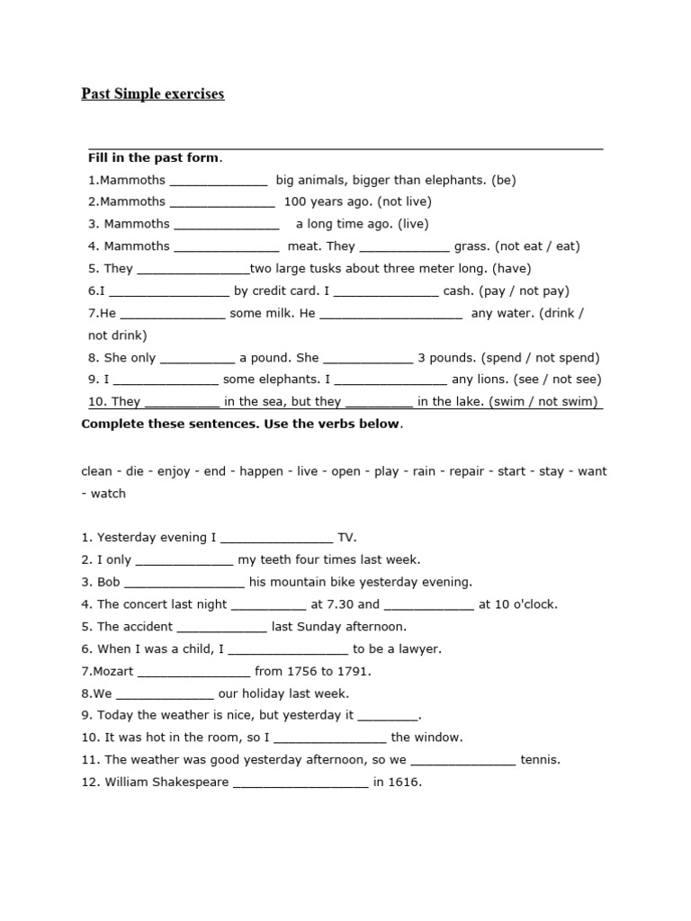 REVISION Past Simple | PDF | Workweek And Weekend