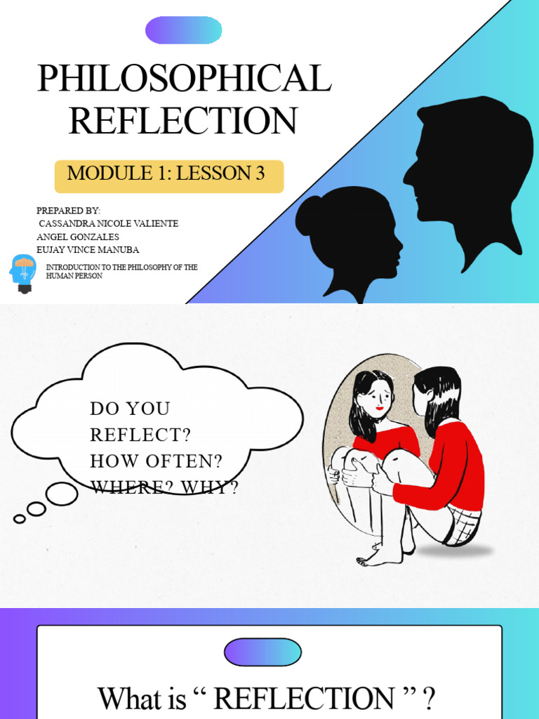 Lesson 3 Philosophical Reflection | PDF | Cognitive Science | Metaphysics