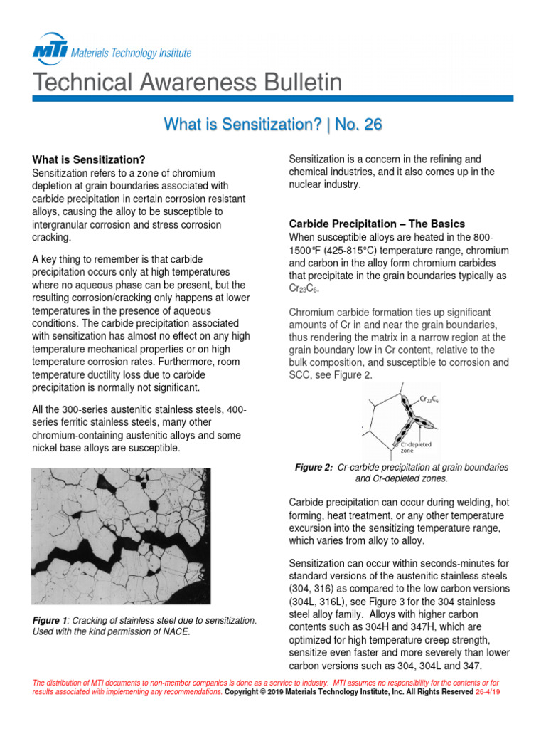 Sensitization | PDF | Stainless Steel | Transition Metals