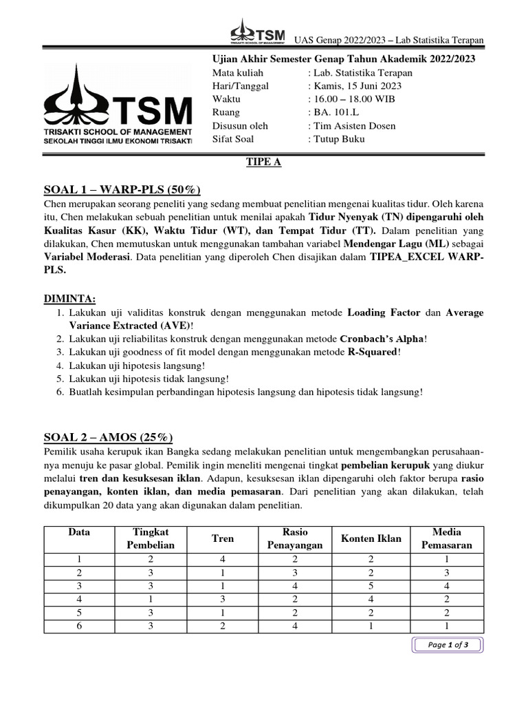 UAS Lab Statistika Terapan 2023 | PDF