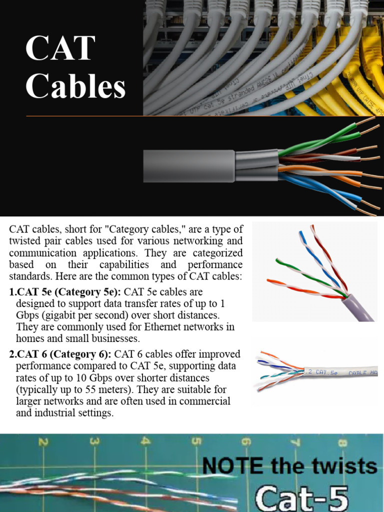 CAT Cables | PDF | Computer Networking | Information And Communications ...
