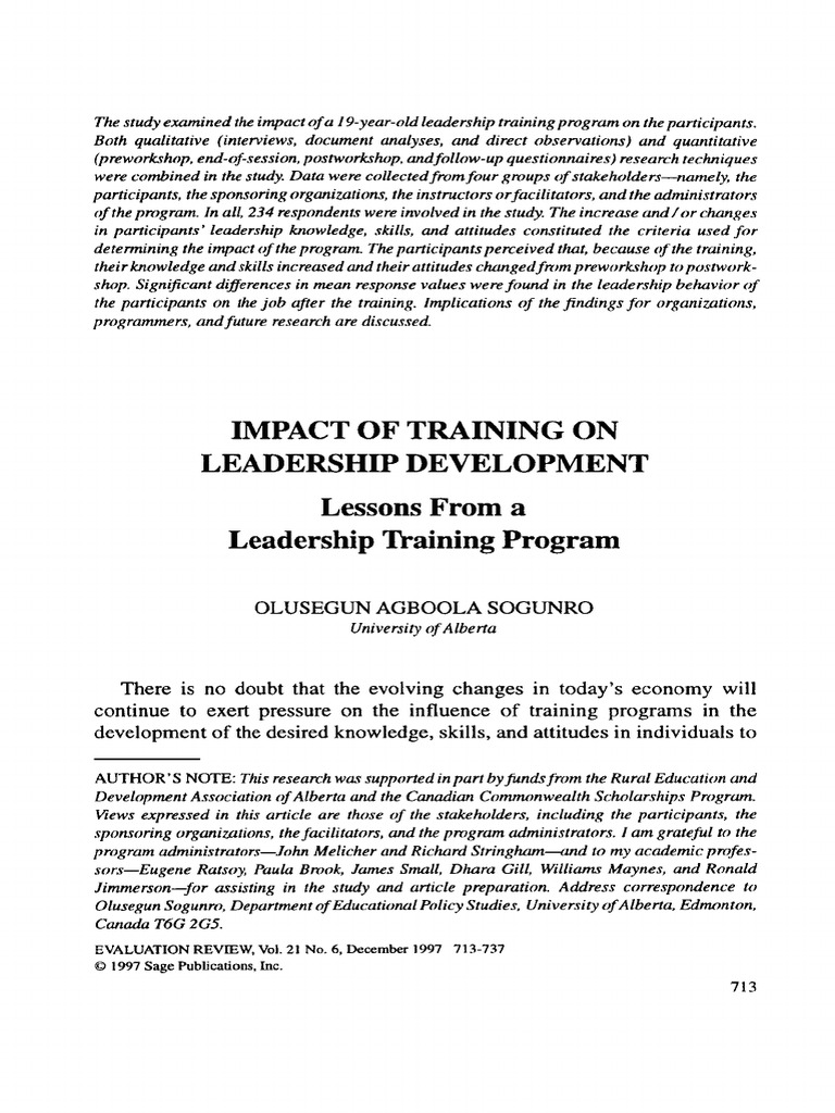 Leadership: Training Program | PDF | Leadership | Attitude (Psychology)