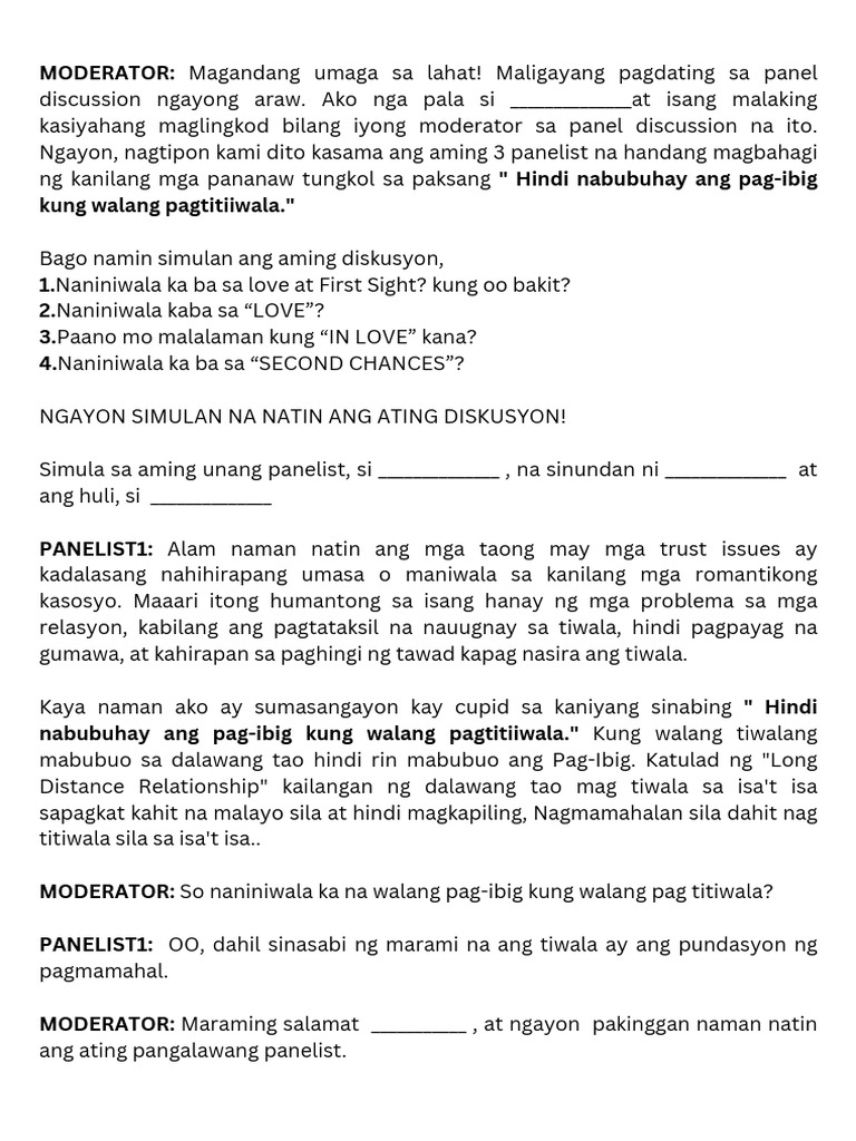 Panel Discussion | PDF