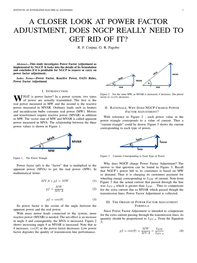 2012 Article Power Factor Adjustment | PDF | Ac Power | Electric Power ...