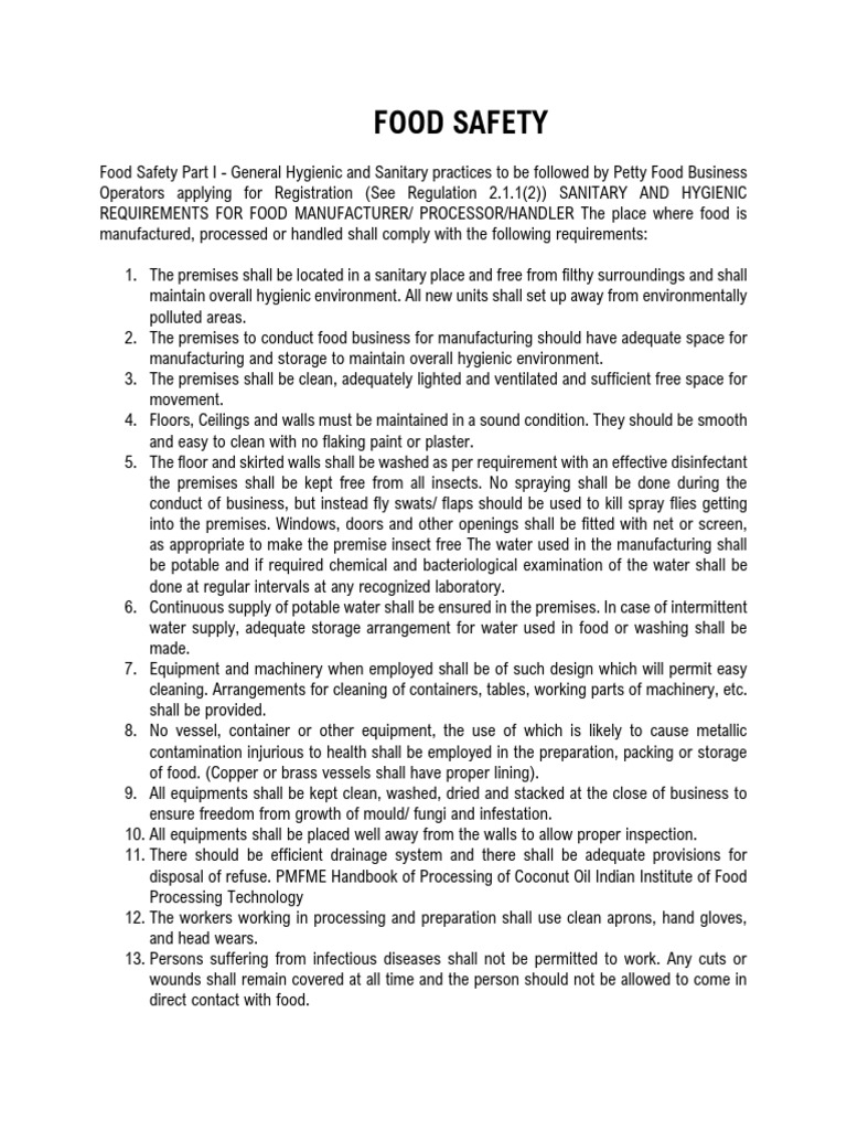 Food Safety | PDF | Hygiene | Sanitation