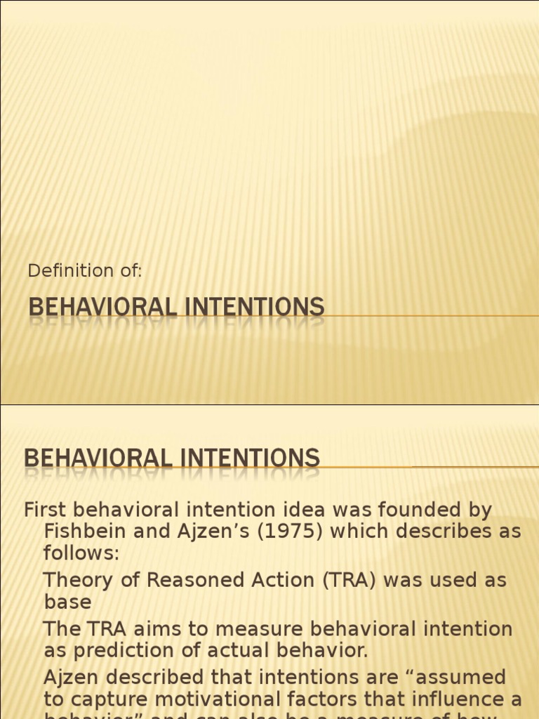 Behavioral Intentions | PDF | Behavior | Metaphysics Of Mind