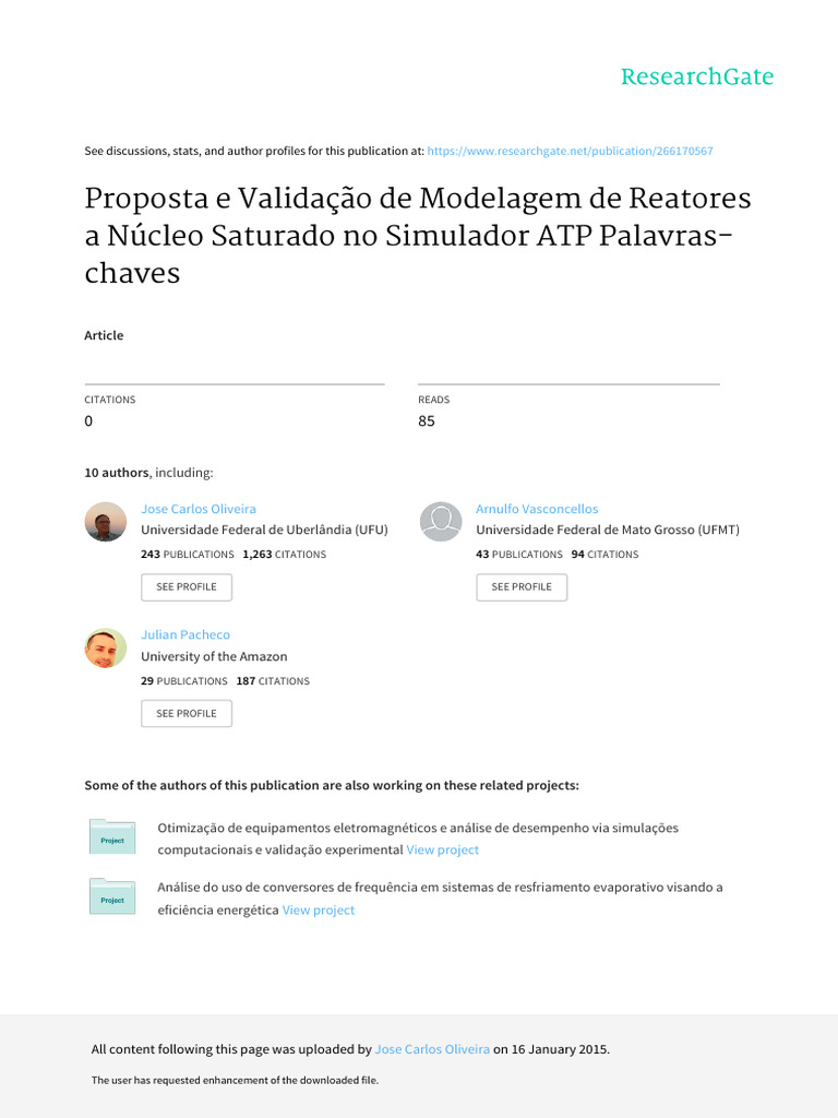 Proposta - e - Validacao - de - Modelagem - de - Reatores - A - Núcleo Saturado No Simulador ATP ...