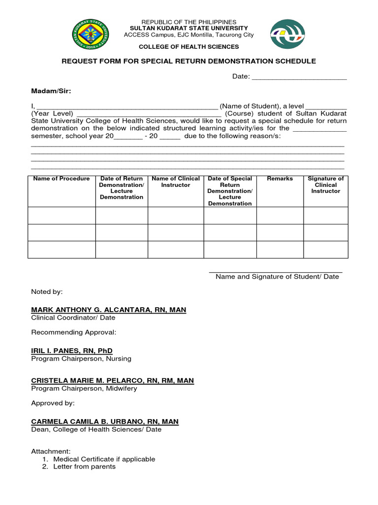 Forms For Special LD and RD | PDF | Medicine | Nursing