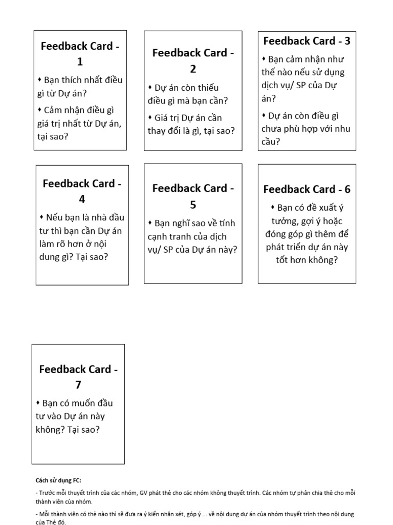 VCF Feedback Cards 7sv | PDF