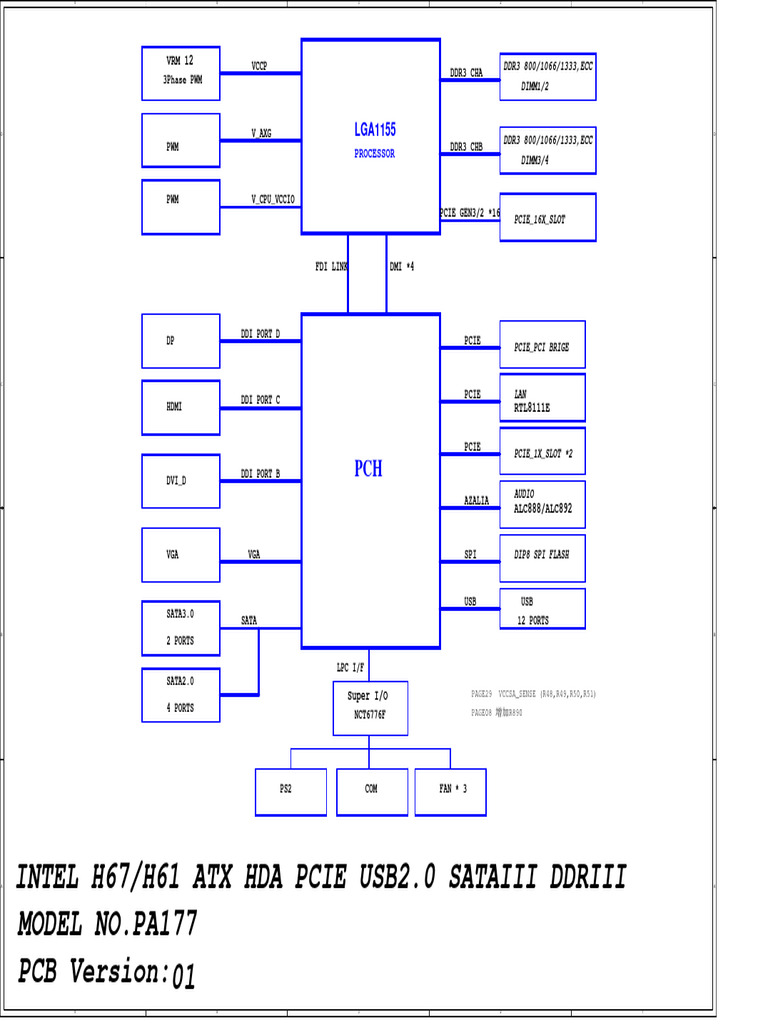 H61B75 Eelctrical Diagram | PDF | Electronics | Computer Standards